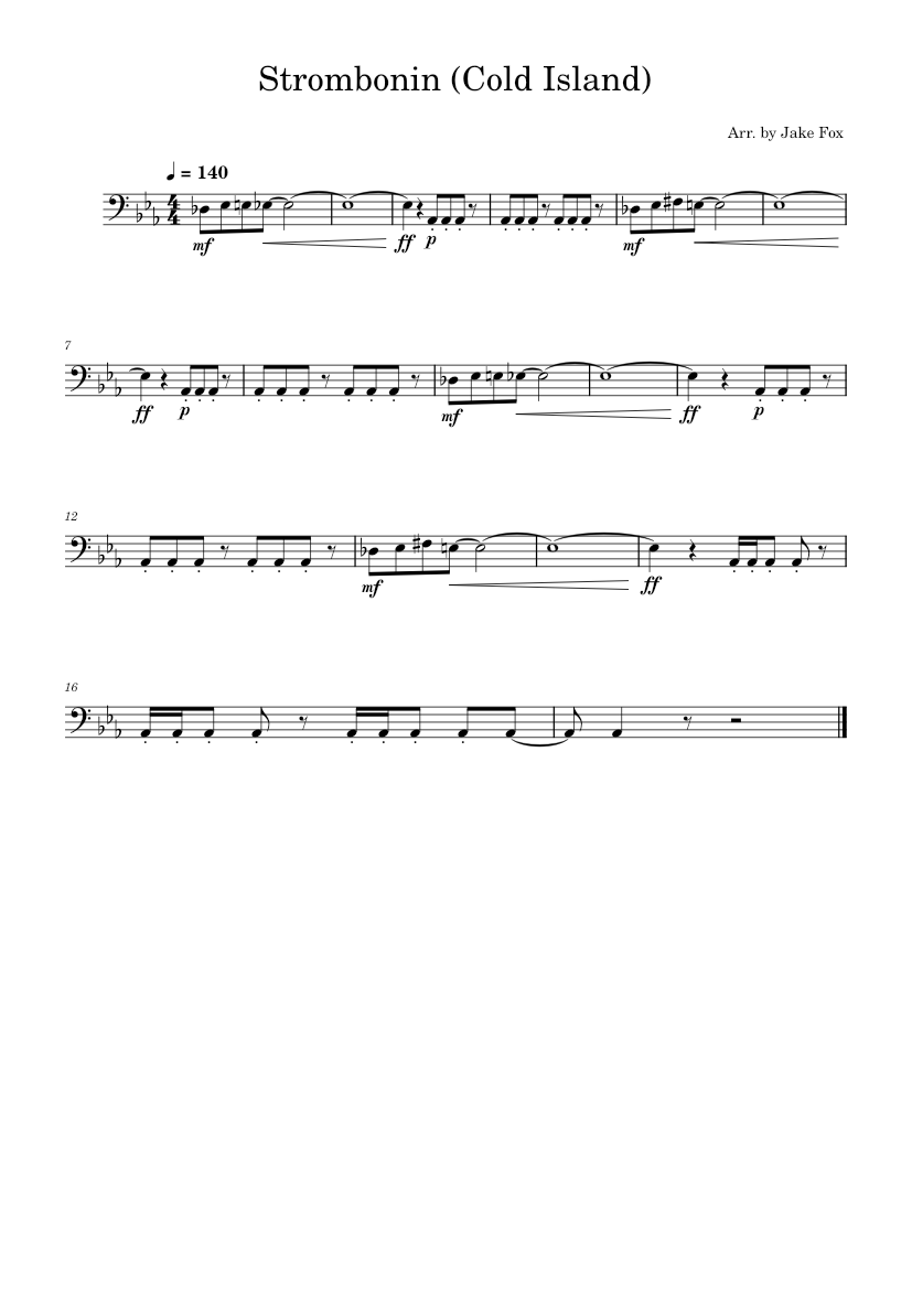 Cold Island - My Singing Monsters – Jake Spivey (Strombonin) Sheet Music for Trombone (Solo ...
