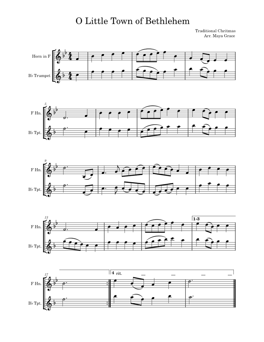 O little town of bethlehem – Lewis H. Redner O Little Town of Bethlehem ...