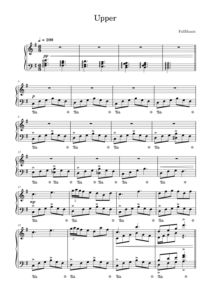 Upper (Remake) Sheet music for Piano (Solo) Easy | Musescore.com