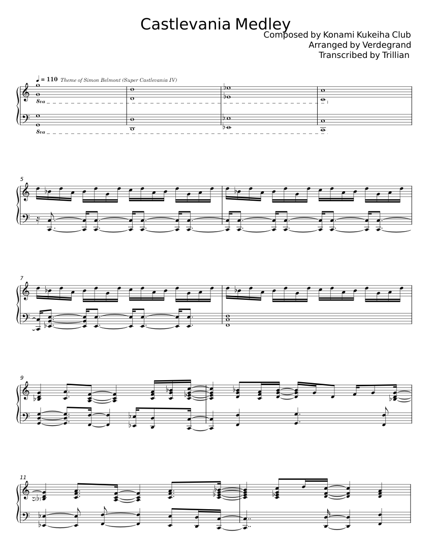 Rising - Castlevania 3 OST - Konami Kukeiha Club Sheet music for Piano ...