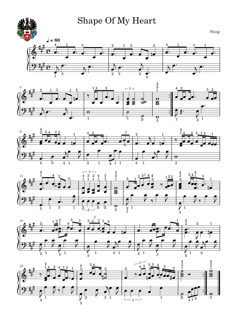 Shape of My Heart - Sting ease Sheet Music for Piano (Solo) easy ...