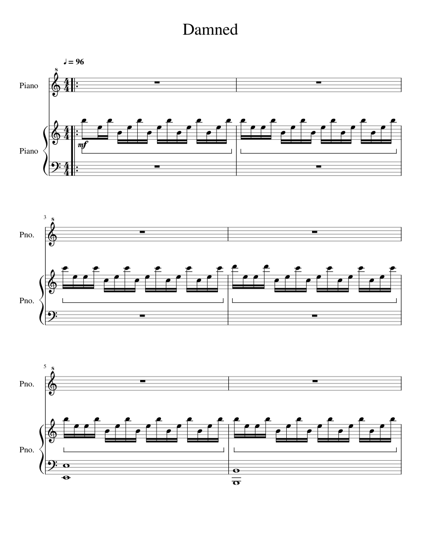 Call of Duty: Black Ops Zombies Sheet Music for Piano (Piano Duo ...