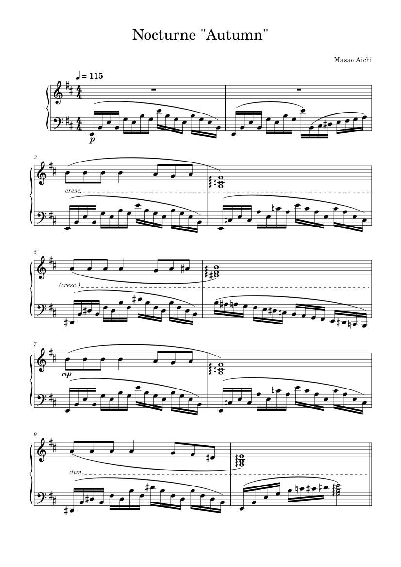 Nocturne "Autumn" Sheet music for Piano (Solo) | Musescore.com