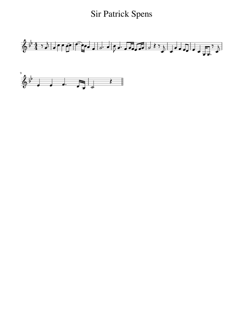 Sir Patrick Spens Sheet music for Piano (Solo) Easy | Musescore.com