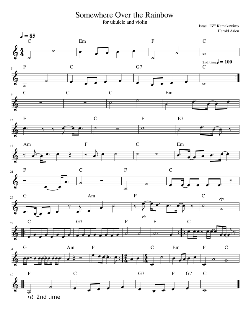 Somewhere over the Rainbow – Israel Kamakawiwoʻole Somewhere Over The ...