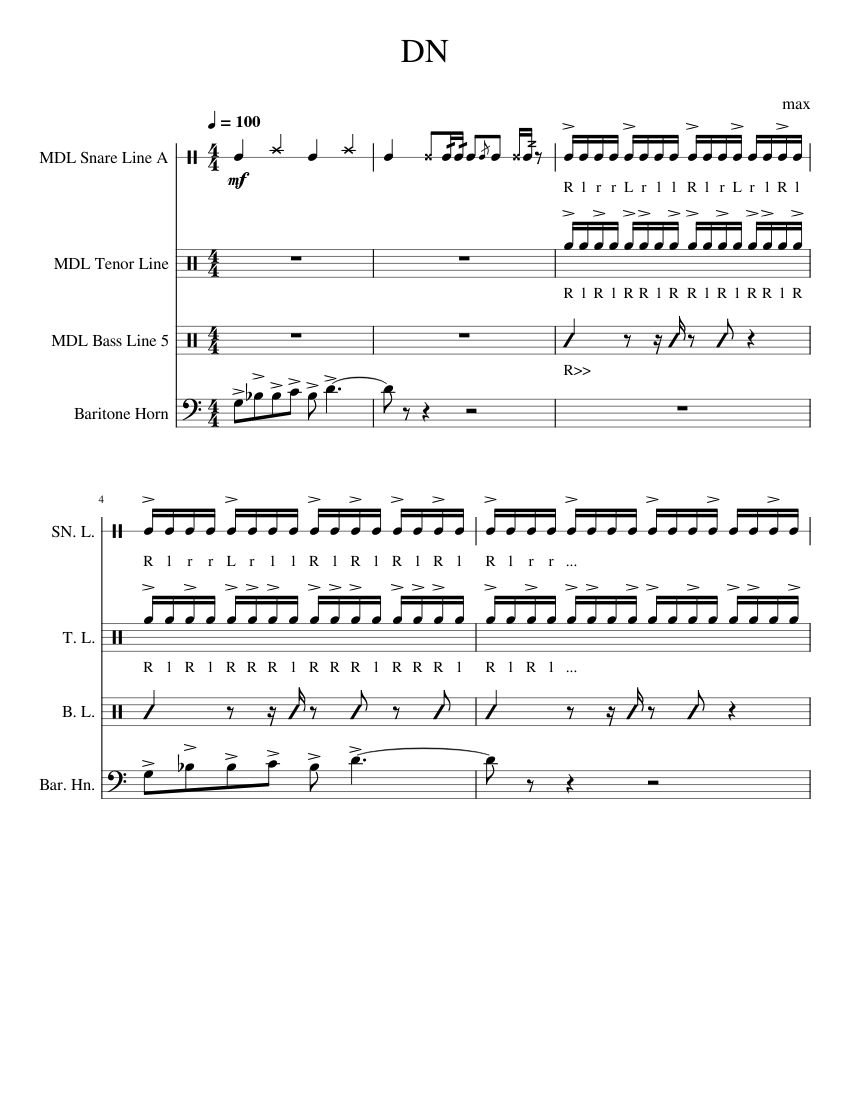 SCV Babylon 2018 (DN Edition) Sheet music for Snare drum, Baritone horn ...