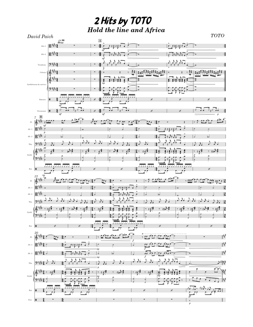 2 Hits by TOTO Sheet music for Piano, Trombone, Celesta, Flute & more ...