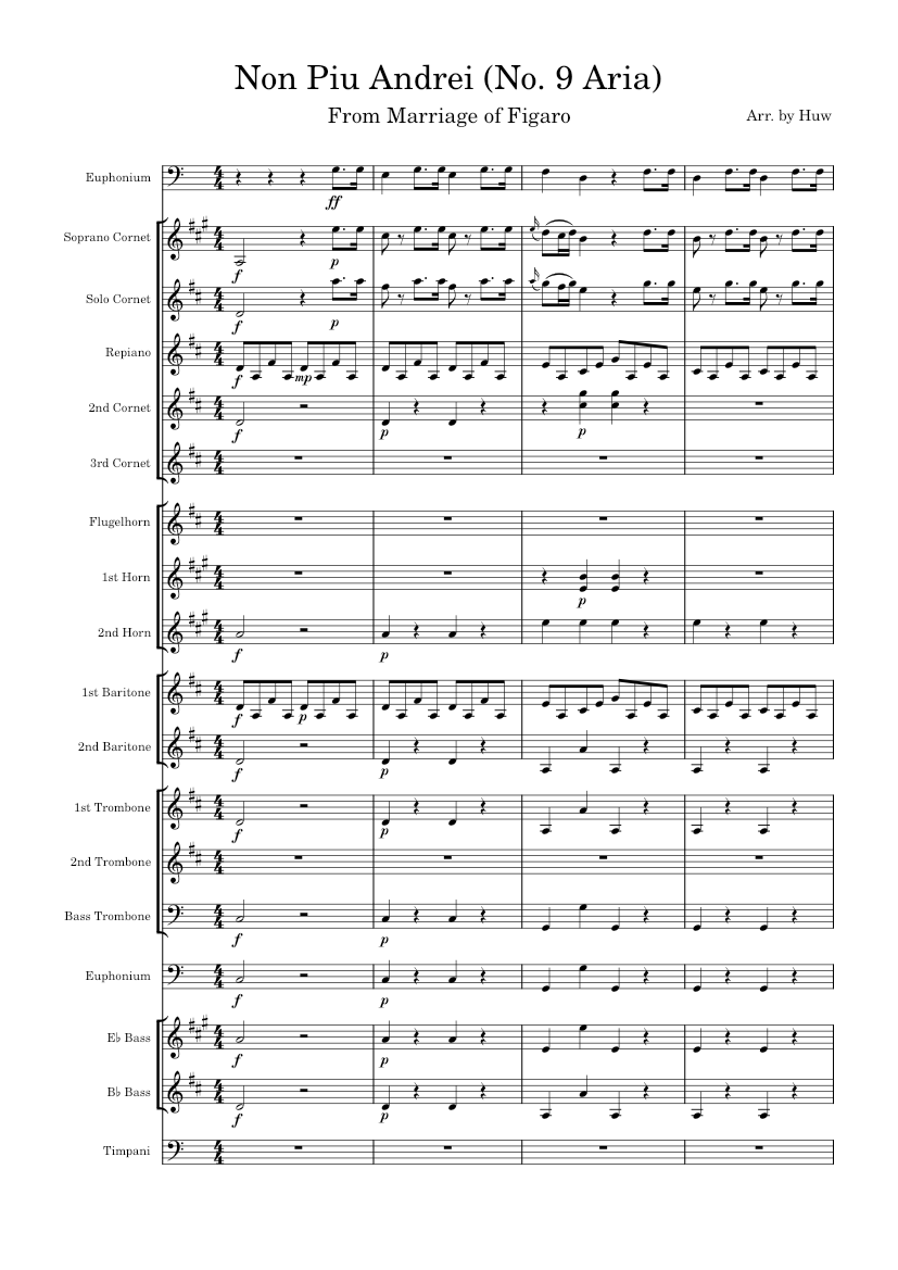 NON PIU ANDRAI – Wolfgang Amadeus Mozart Non Piu Andrei (No 9 Aria ...