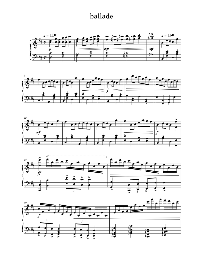 ballade Sheet music for Piano (Solo) | Musescore.com
