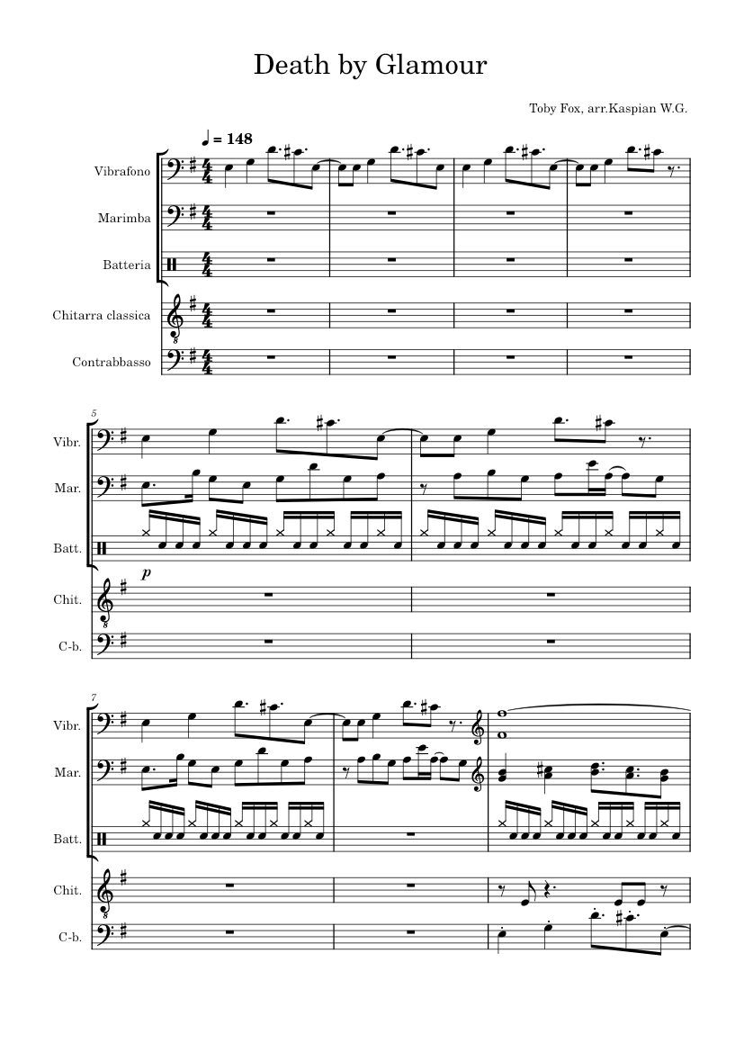 Death by Glamour – Toby Fox Death_by_Glamour Sheet music for Contrabass ...
