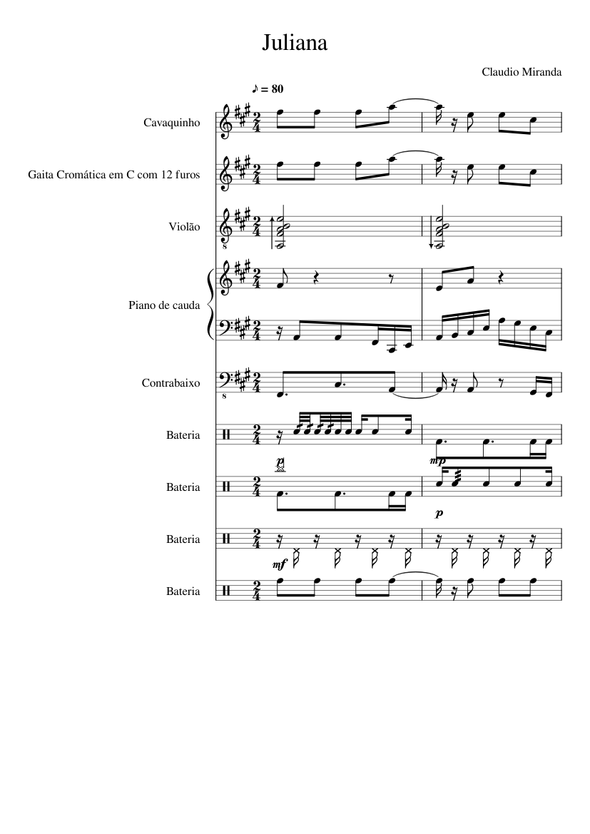 Juliana Sheet music for Piano, Guitar, Bass guitar, Drum group & more ...