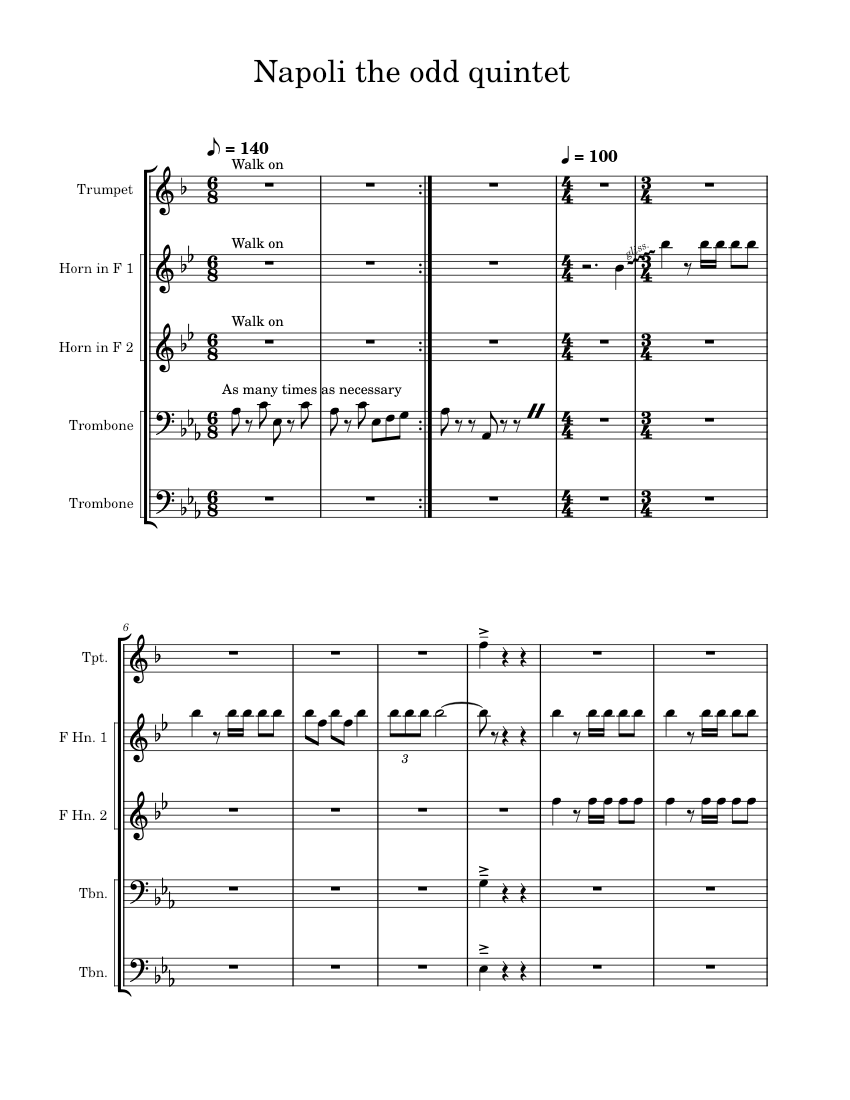 Napoli – Herman Bellstedt Sheet music for Trombone, French horn ...