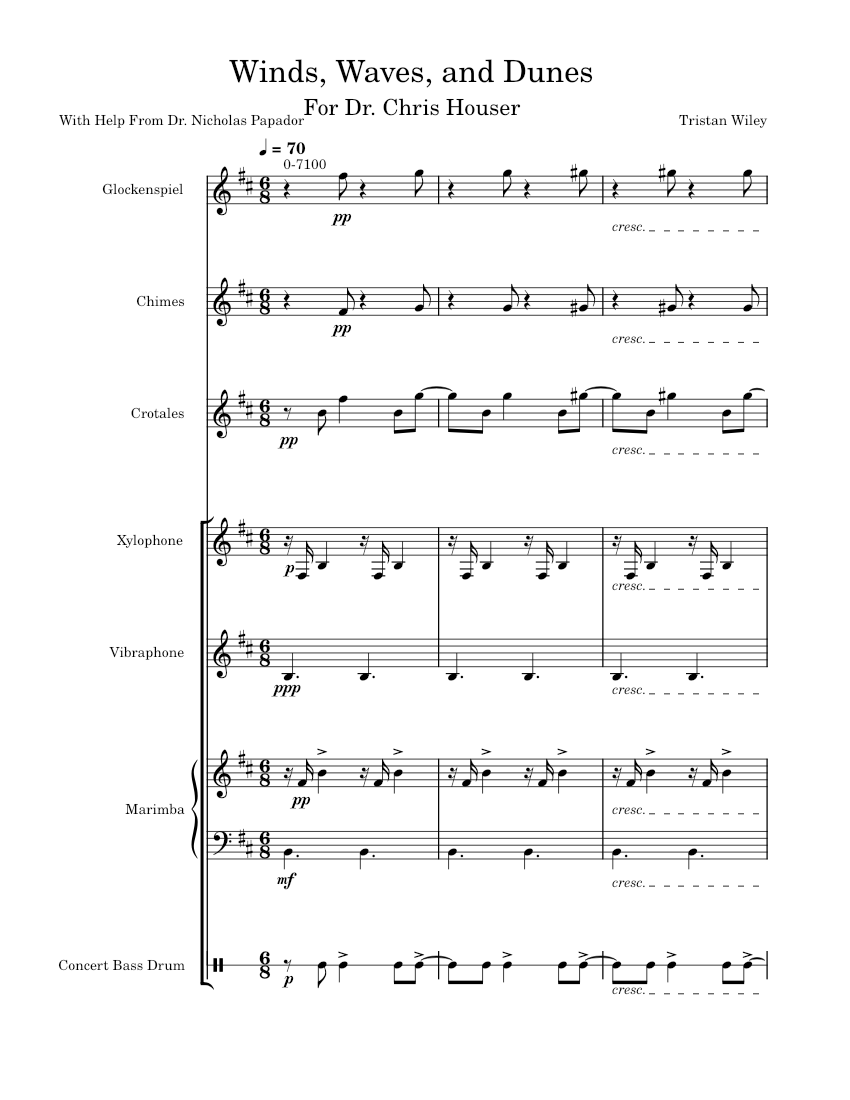 Winds, Waves, and Dunes - Tristan Wiley Sheet music for Vibraphone ...