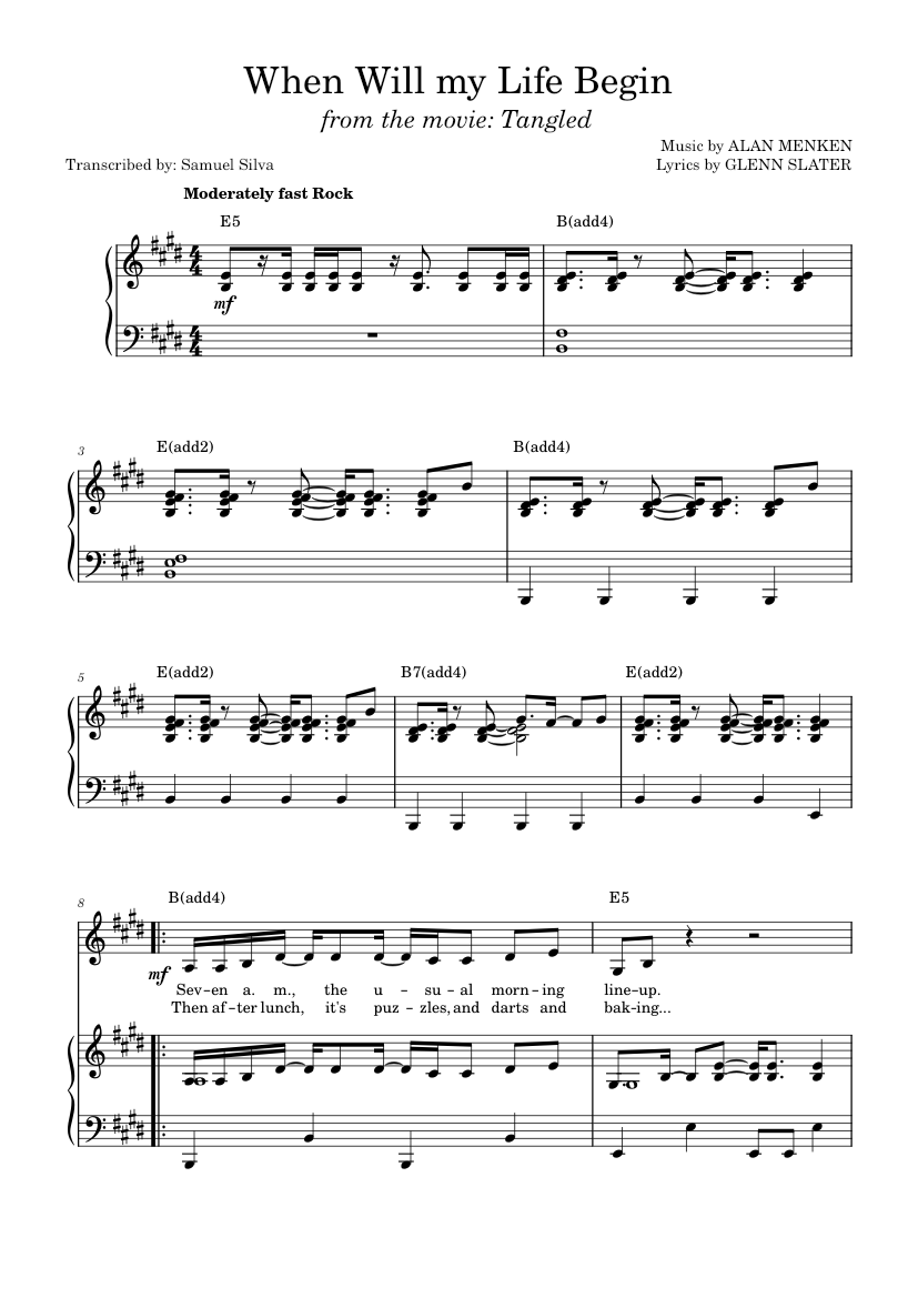 When Will my Life Begin - Tangled Sheet music for Piano, Vocals (Piano ...