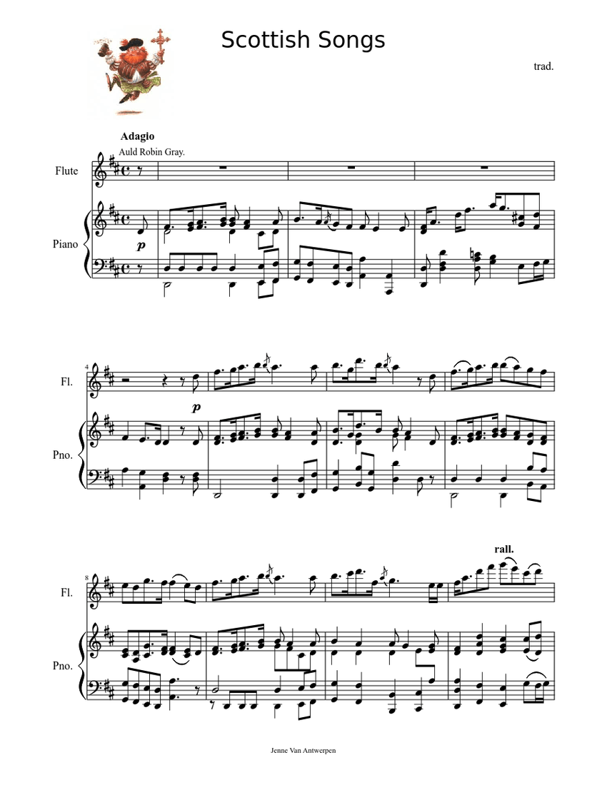 Scottish Songs Sheet music for Piano, Flute (Solo) | Download and print ...