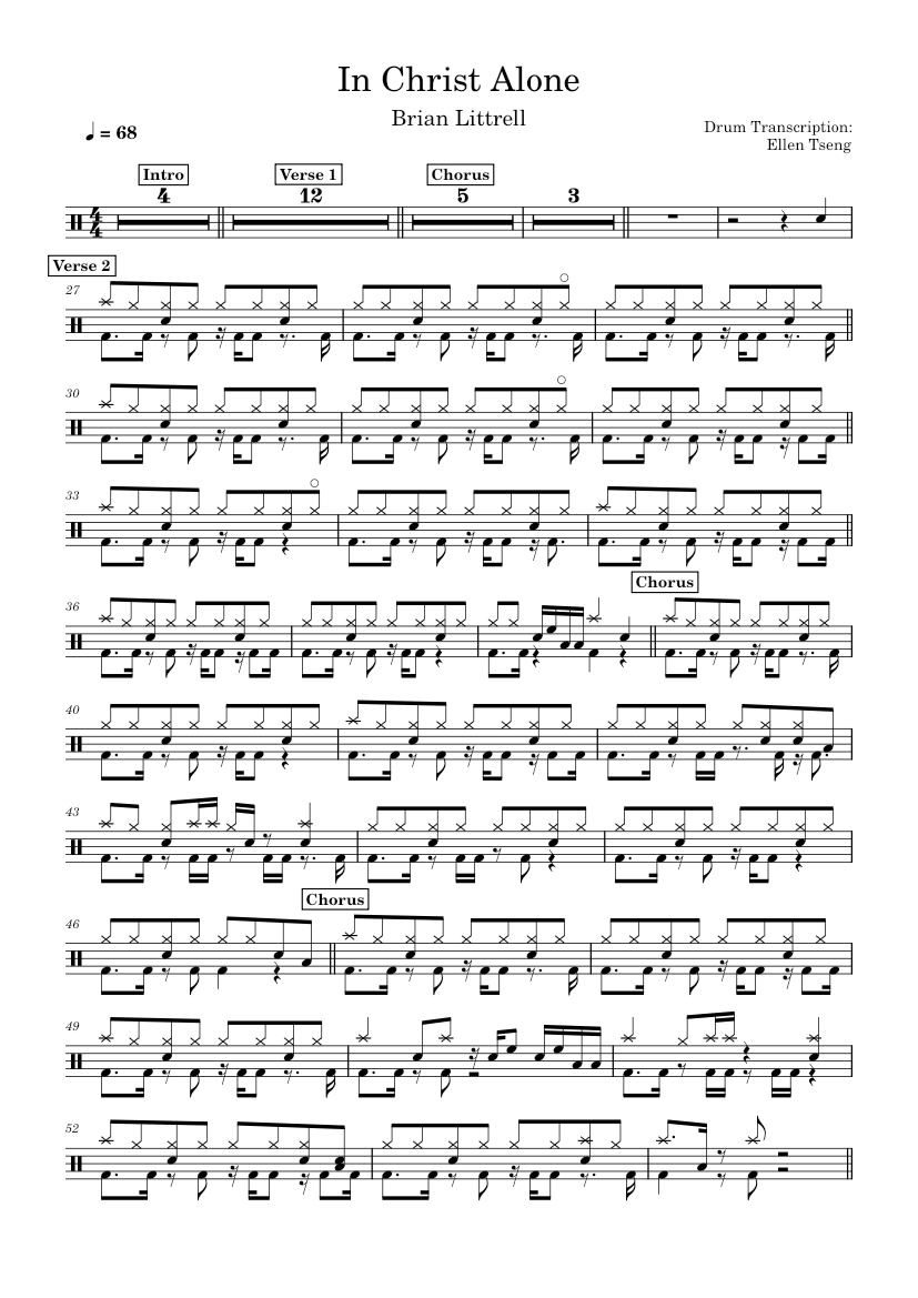 In christ alone – Brian Littrell Sheet Music for Drum group (Solo ...