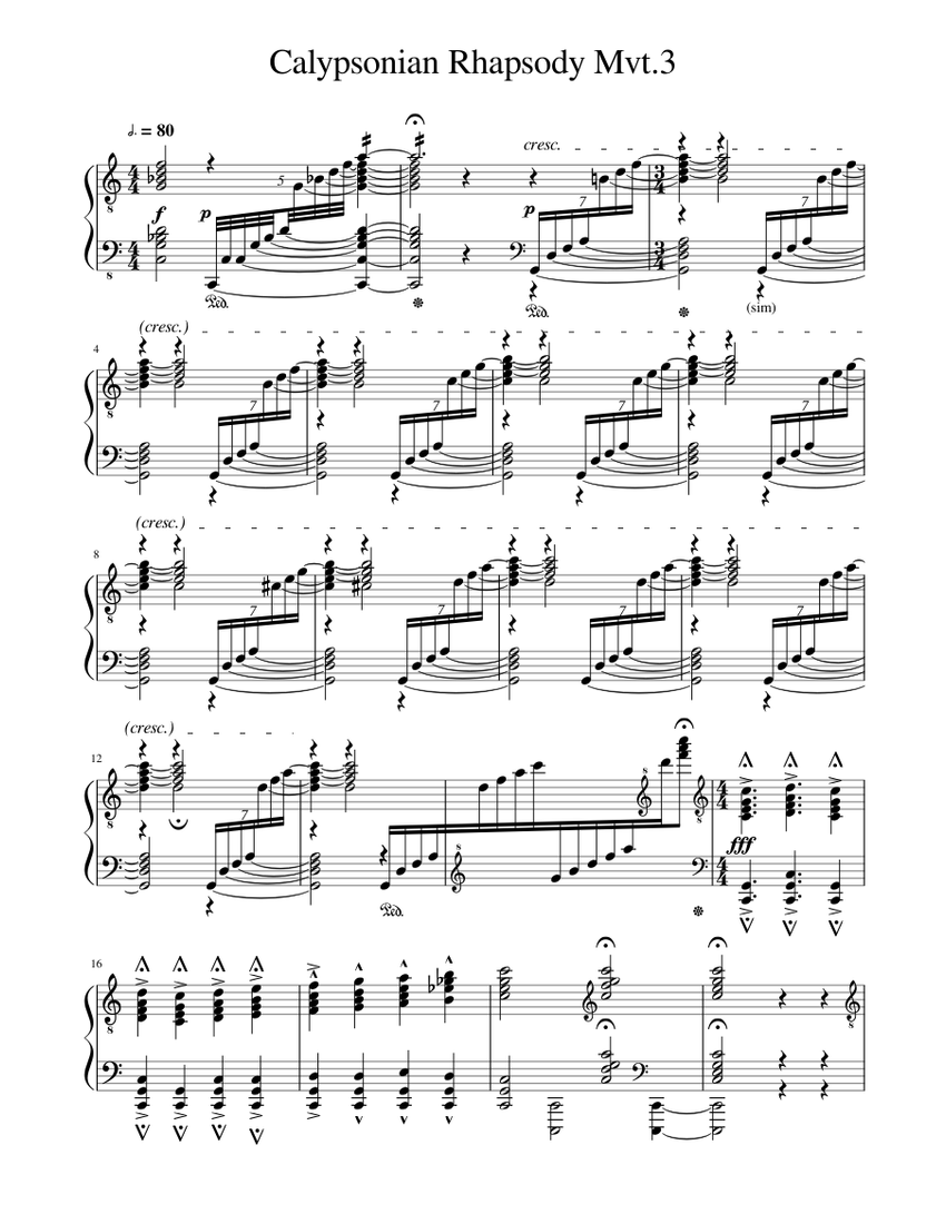 Calypsonian Rhapsody Mvt.3 - piano tutorial