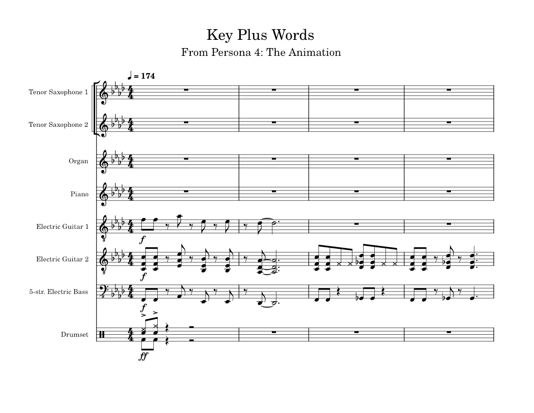 Key Plus Words (from Persona 4: The Animation) Sheet Music for Piano ...