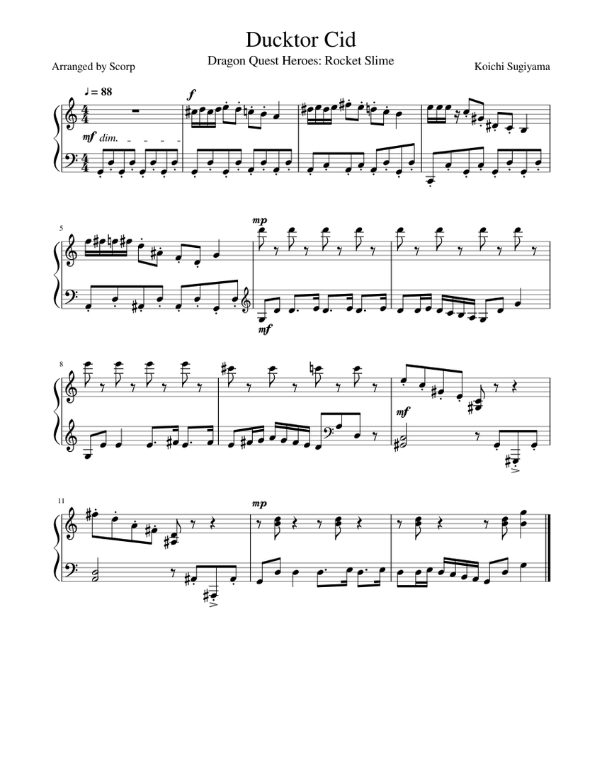 Ducktor Cid Sheet music for Piano (Solo) Easy | Musescore.com
