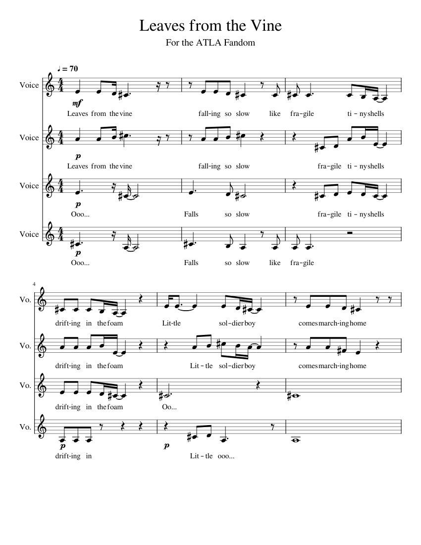 Leaves from the Vine Sheet music for Vocals (Choral) | Musescore.com