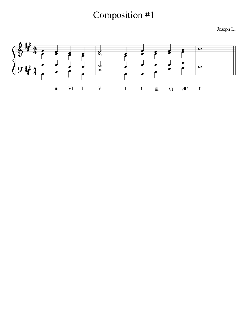 Composition #1 Sheet music for Piano (Solo) Easy | Musescore.com