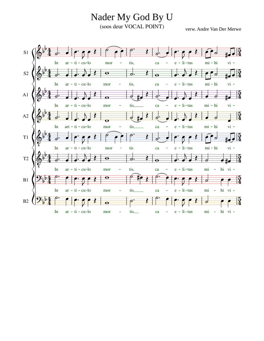 Nader my god by u Sheet music for Soprano, Alto, Tenor, Bass voice (Choral) | Musescore.com