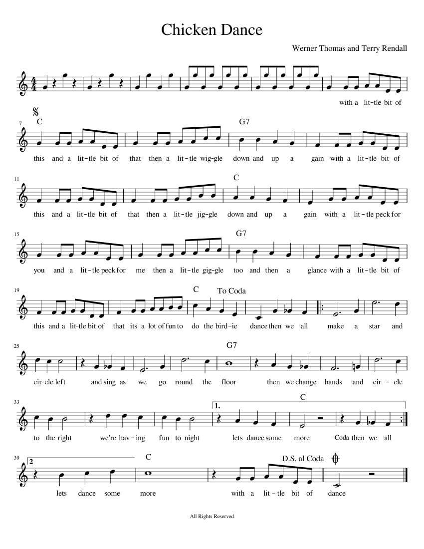 Chicken Dance Sheet Music for Piano (Solo) easy | MuseScore.com