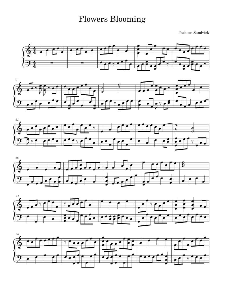Flowers Blooming Sheet music for Piano (Solo) Easy | Musescore.com