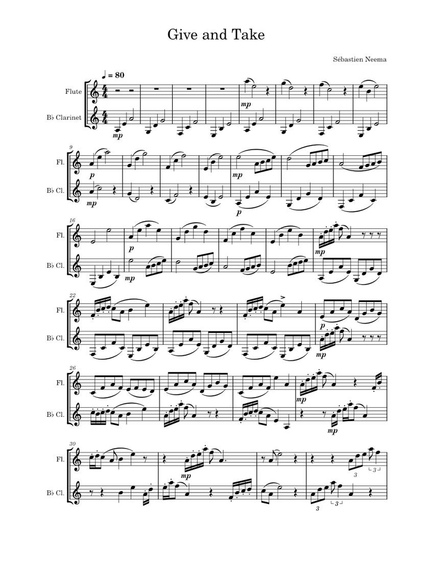 Advanced Comp - Final Composition v.4.3 Sheet music for Flute, Clarinet ...
