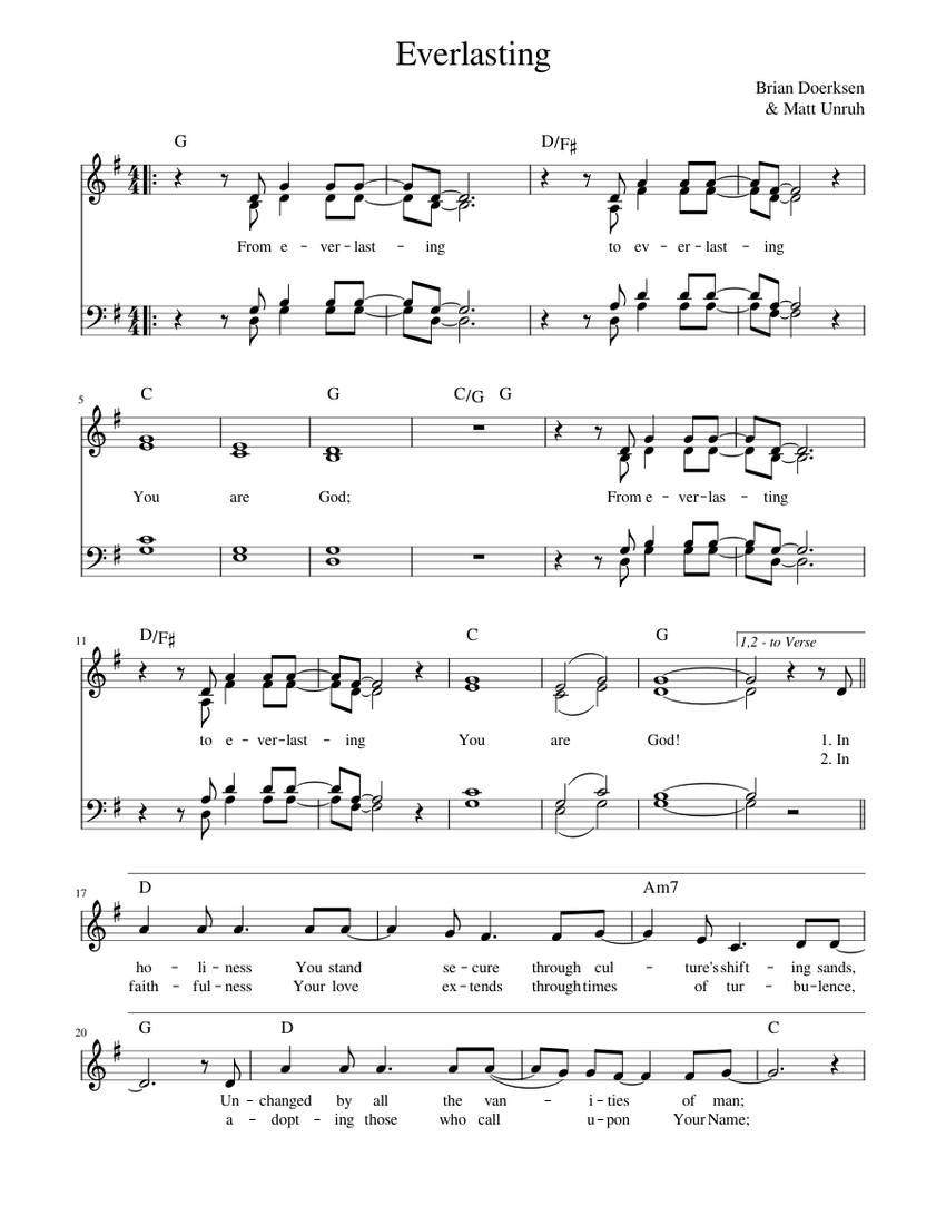 Everlasting – Brian Doerksen Sheet music for Female, Male (SATB ...