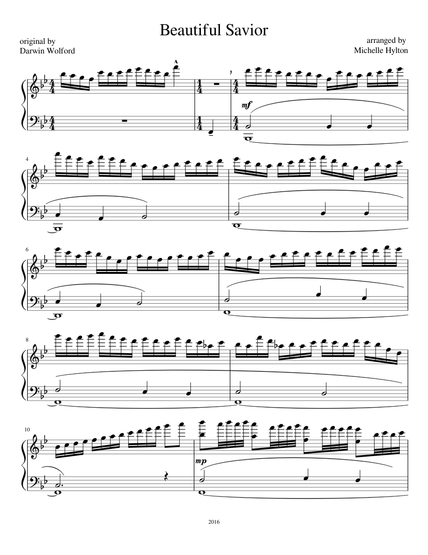 Beautiful Savior Sheet Music for Piano (Solo) | MuseScore.com