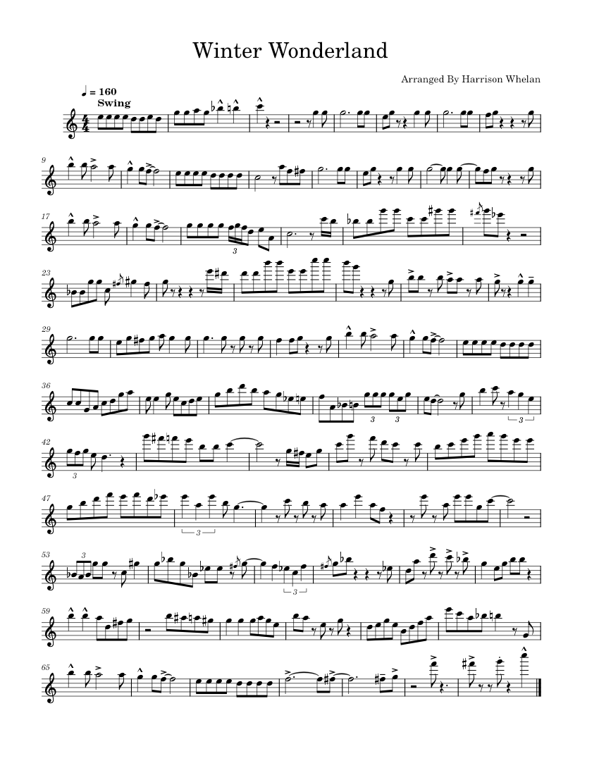 Winter Wonderland Sheet music for Flute (Solo) | Musescore.com