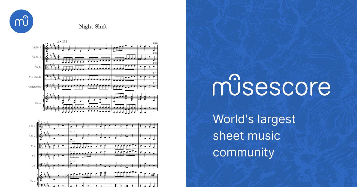 Night Shift (Transposed to G♯ Minor) Sheet music for Piano, Violin ...