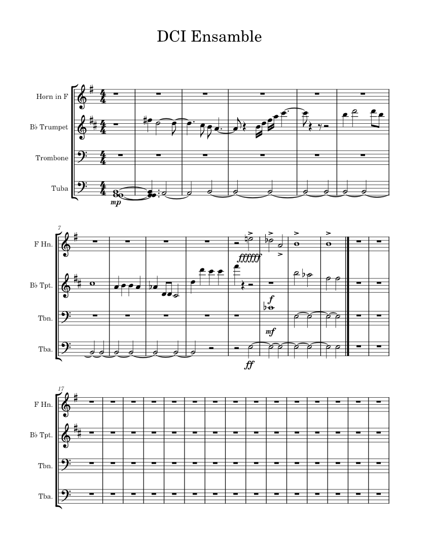DCI Ensamble Sheet music for Trumpet (In B Flat), Trombone, French Horn ...