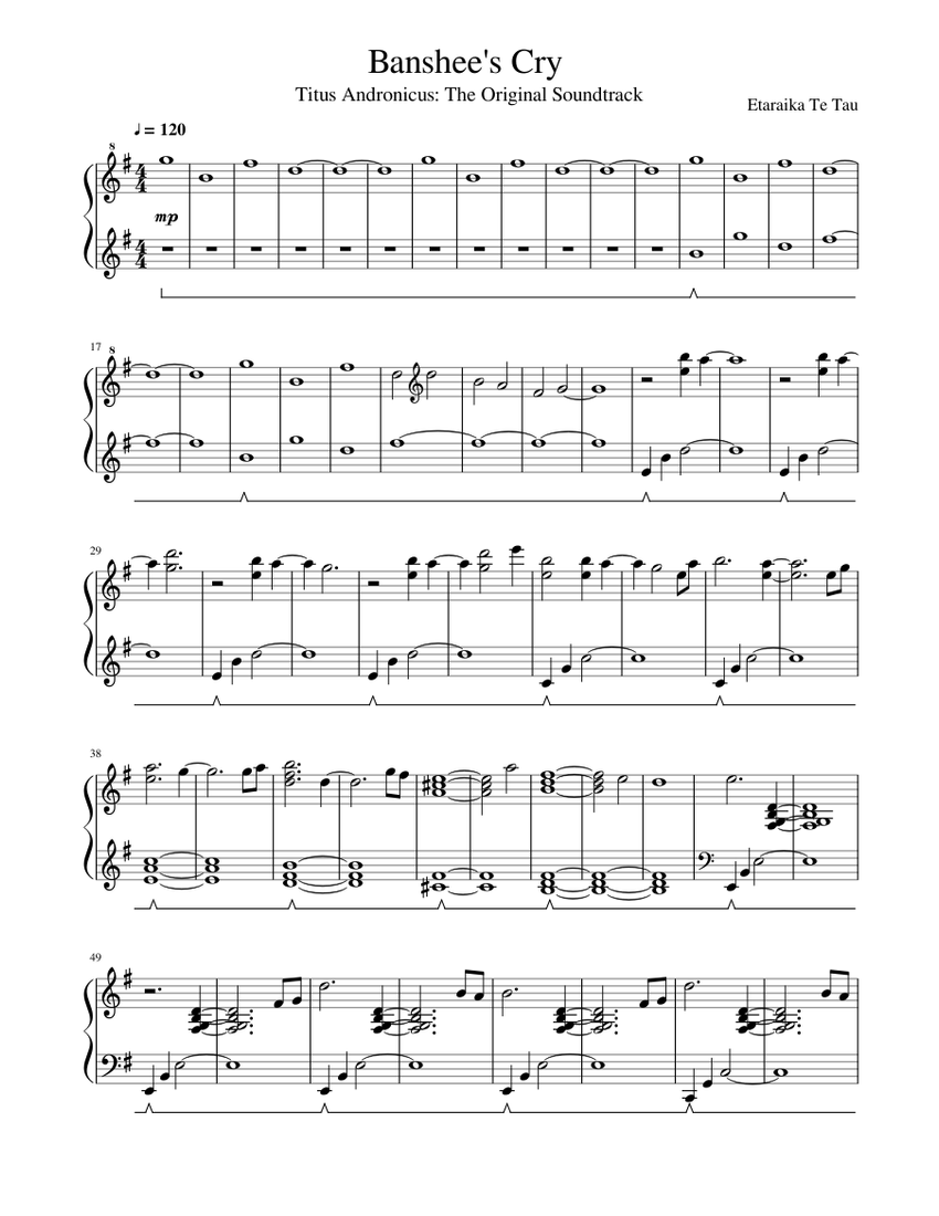 Banshee's Cry Sheet music for Piano (Solo) | Musescore.com