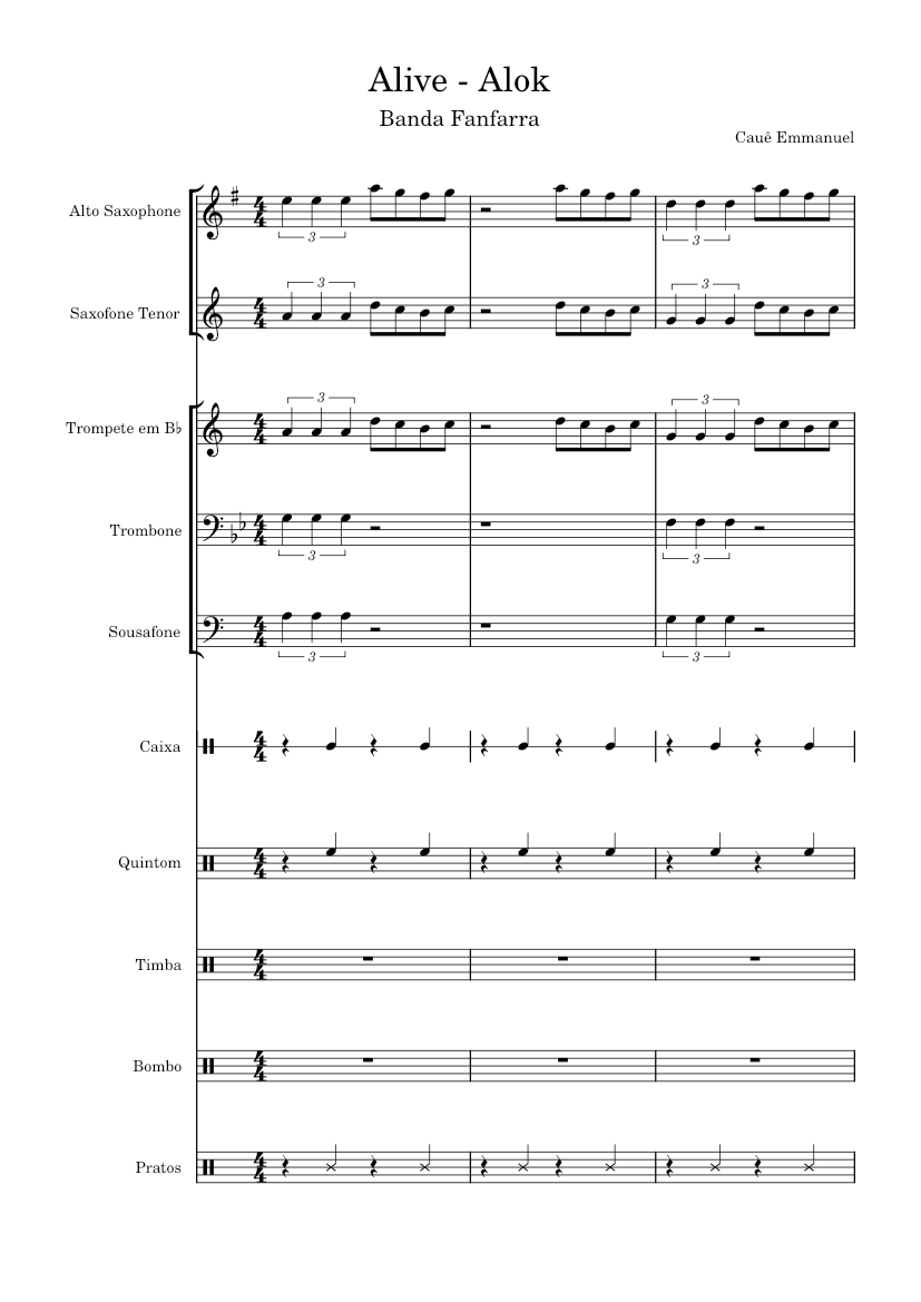 Alive (it Feels Like) – Alok Sheet Music for Trombone, Tuba, Saxophone ...