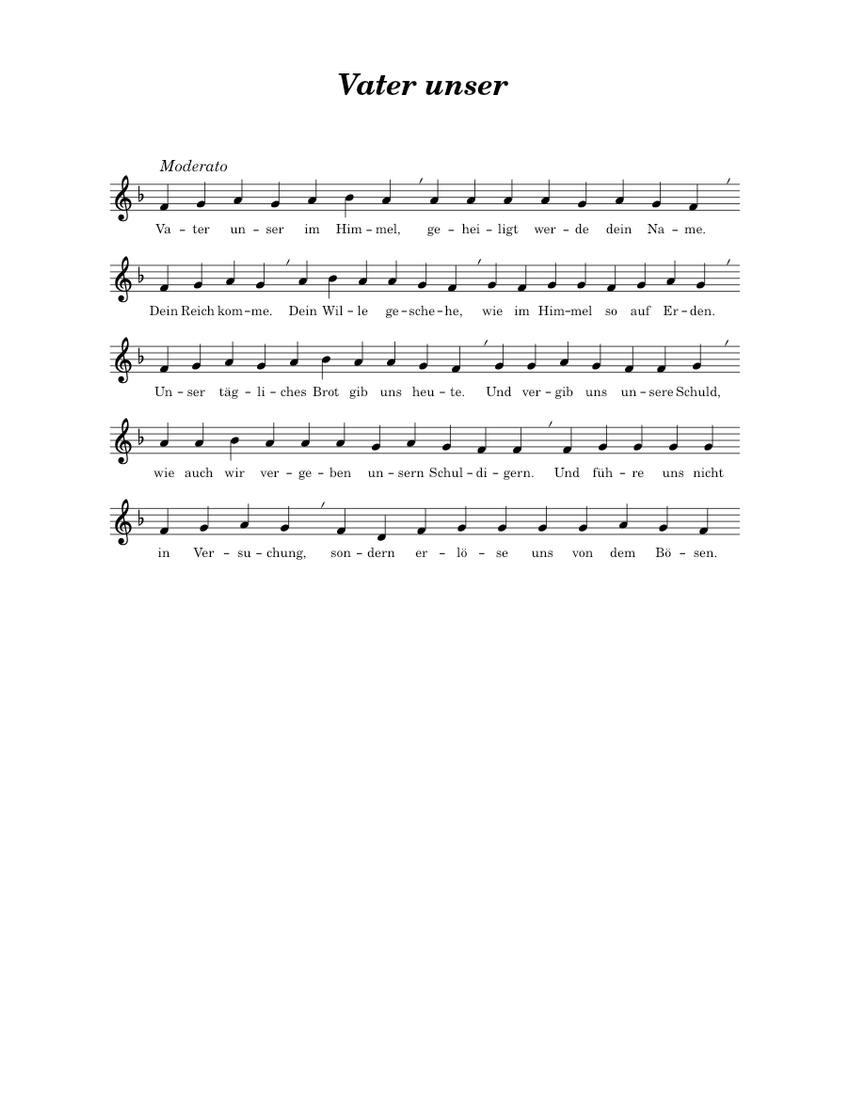 Vater unser Sheet music for Piano (Solo) | Musescore.com
