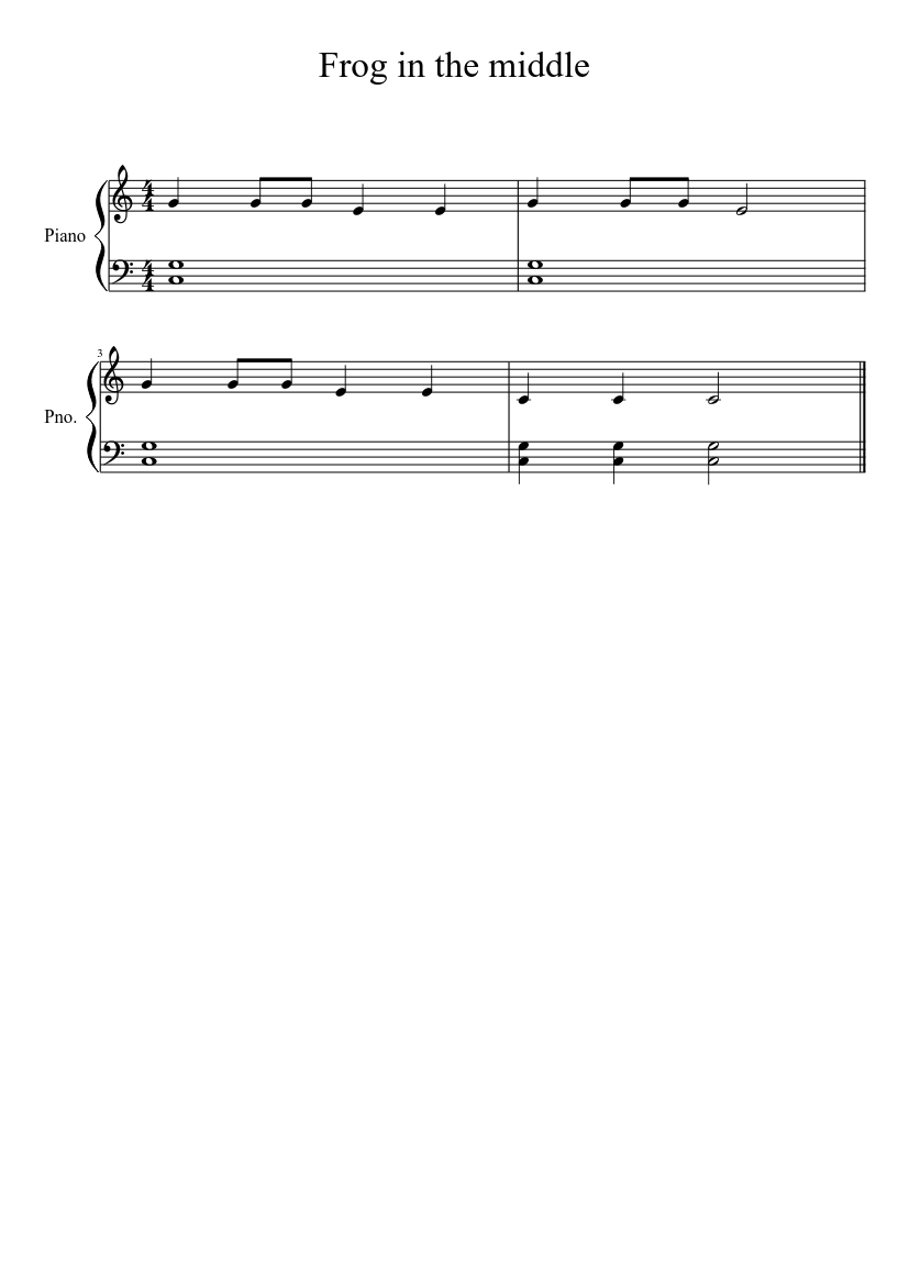 Frog in the middle Sheet music for Piano (Solo) Easy | Musescore.com