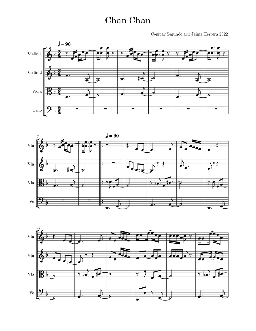Chan chan – Buena Vista Social Club Sheet music for Piano (String ...