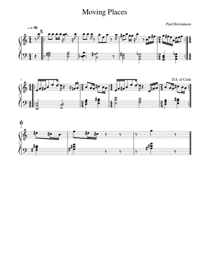 Moving Places Sheet music for Piano (Solo) Easy | Musescore.com