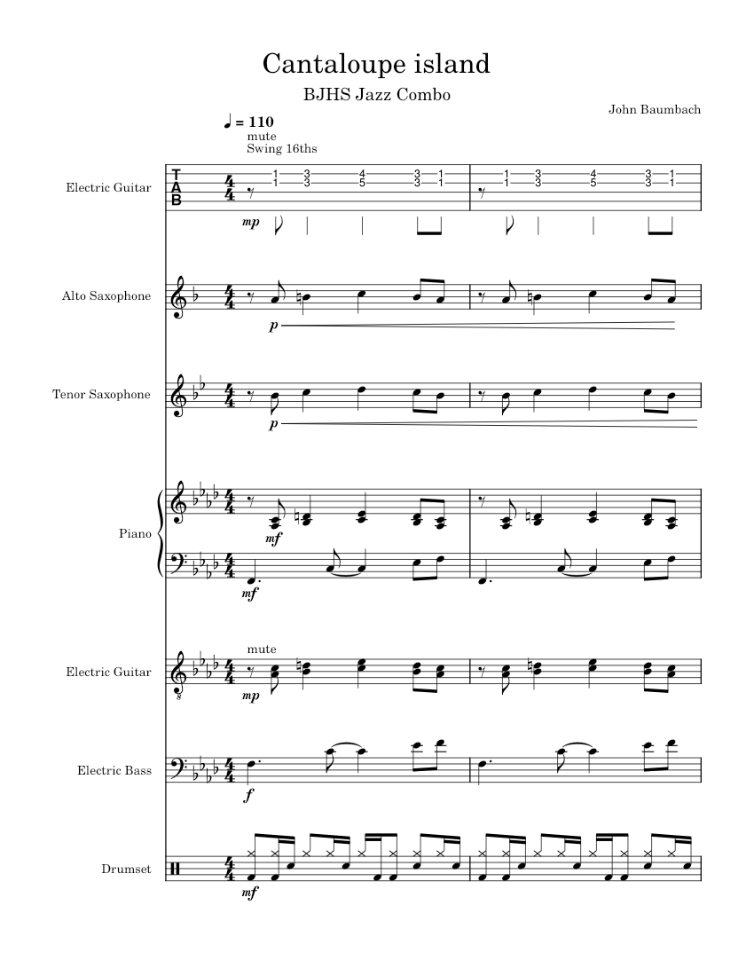 Cantaloupe island – Herbie Hancock Sheet music for Piano, Saxophone alto, Saxophone tenor ...