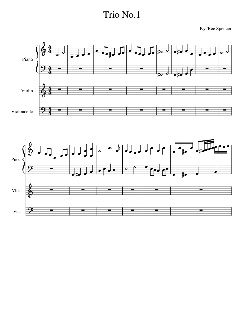 Trio_No.1 Sheet music for Piano, Violin, Cello (Piano Trio) | Musescore.com