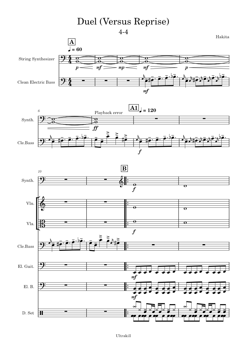 Duel (Versus Reprise) – Heaven Pierce Her 4-4 Ultrakill, V2(2nd) Sheet ...