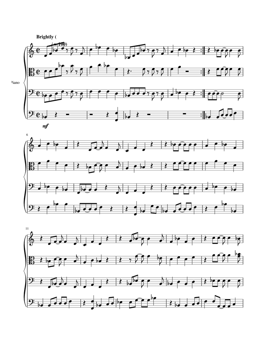 Under the sea piano con violin Sheet music for Soprano, Alto, Tenor ...