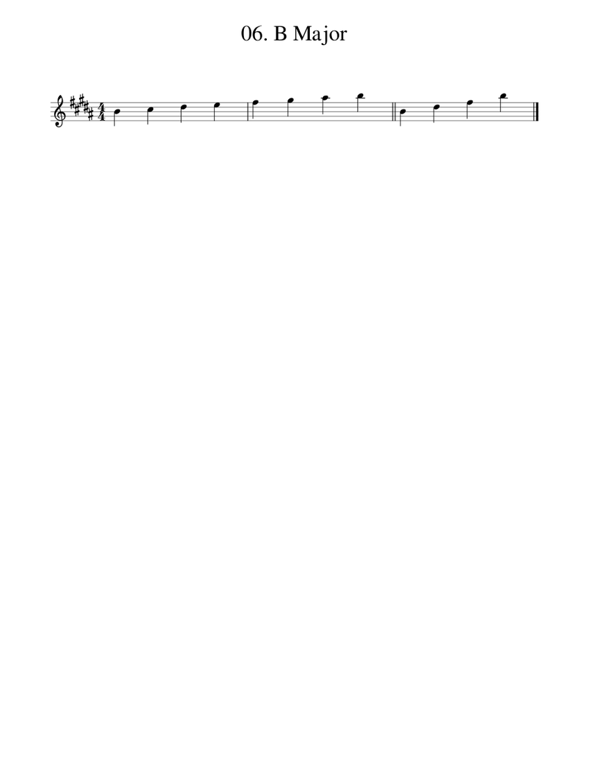 06. B Major Sheet music for Piano (Solo) Easy | Musescore.com