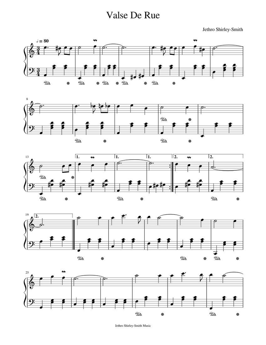 Valse De Rue Sheet music for Piano (Solo) Easy | Musescore.com