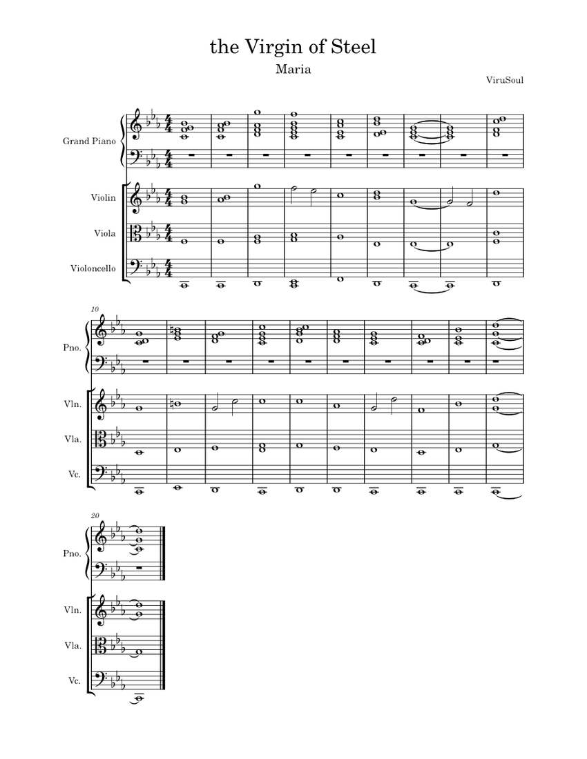 Virgin of Steel Sheet music (String Ensemble) | Musescore.com