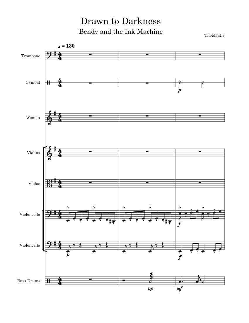 Drawn to Darkness – theMeatly - Bendy and The Ink Machine Sheet Music ...