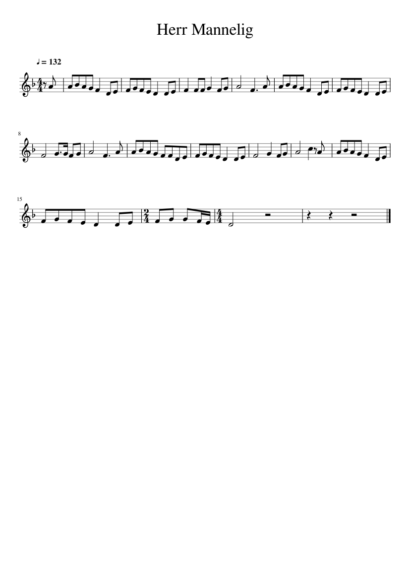 Herr Mannelig Sheet music for Piano (Solo) Easy | Musescore.com