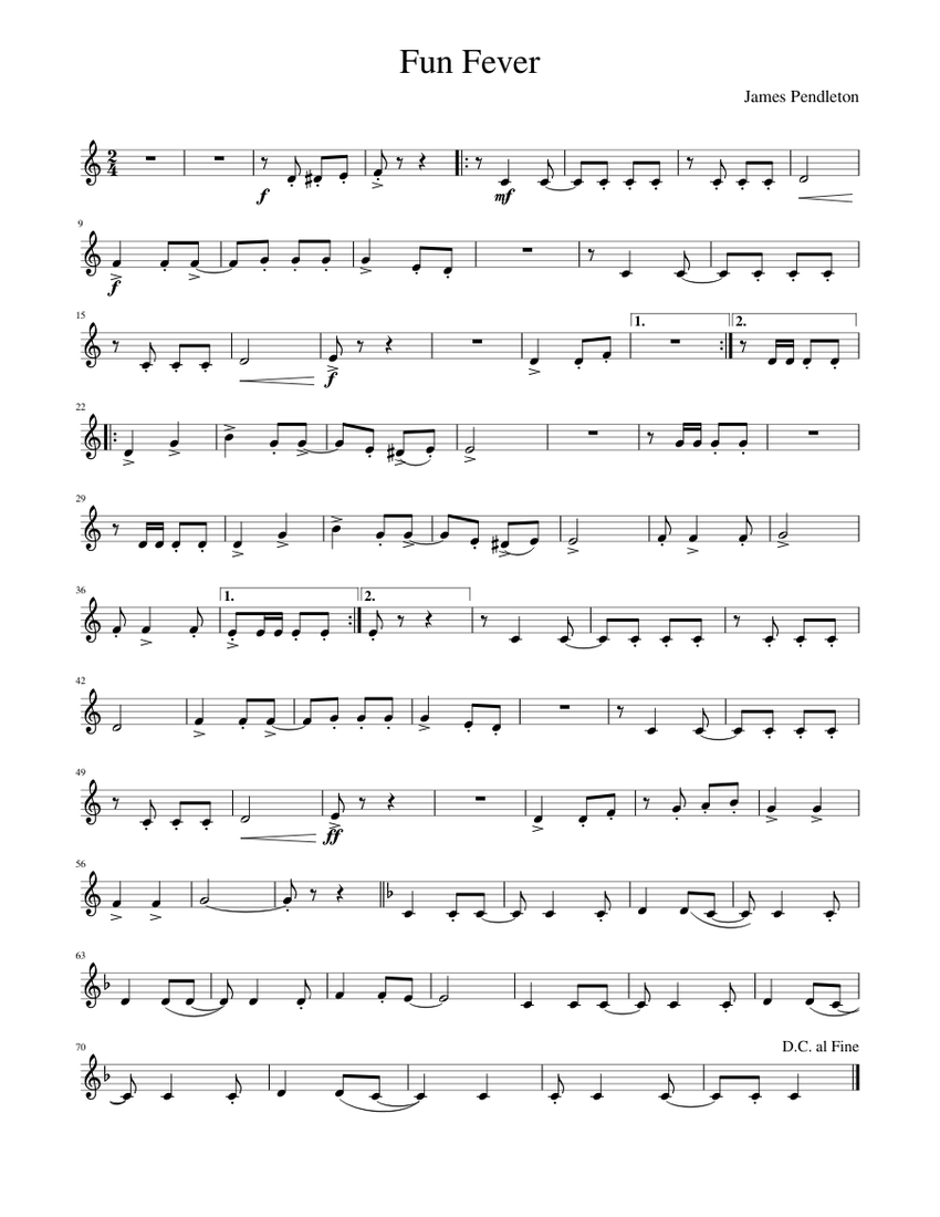 Fun Fever Sheet music for Saxophone tenor (Solo) | Musescore.com